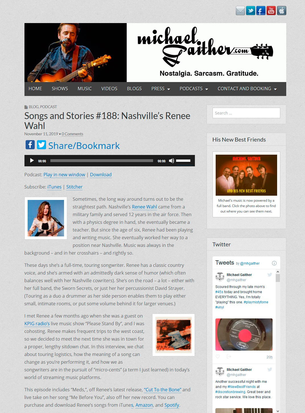Michael Gaither’s “Songs and Stories: Podcast | Renée Wahl Official Website